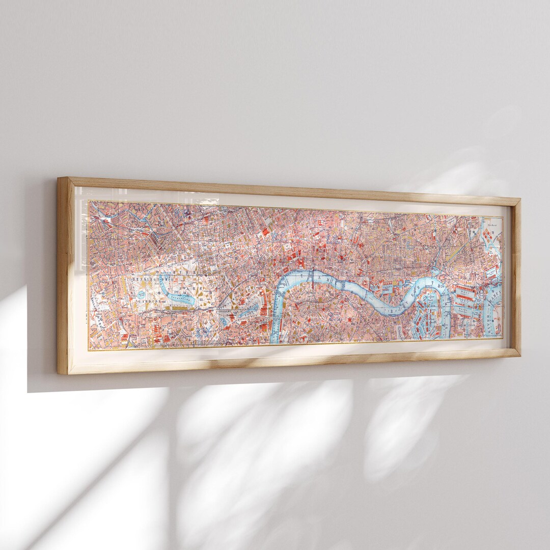 Vintage Panoramic London Map | Screen Print | Limited Edition | Gold ...
