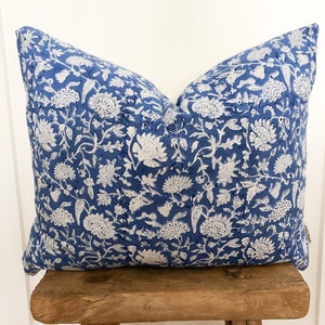 Cornflower Blue Block Print Pillow 20 X 18 - Etsy