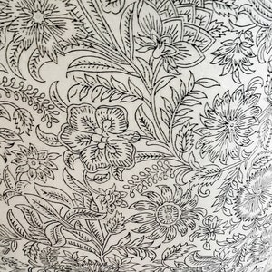 Lily Black and Cream Floral Block Print Pillow - Etsy