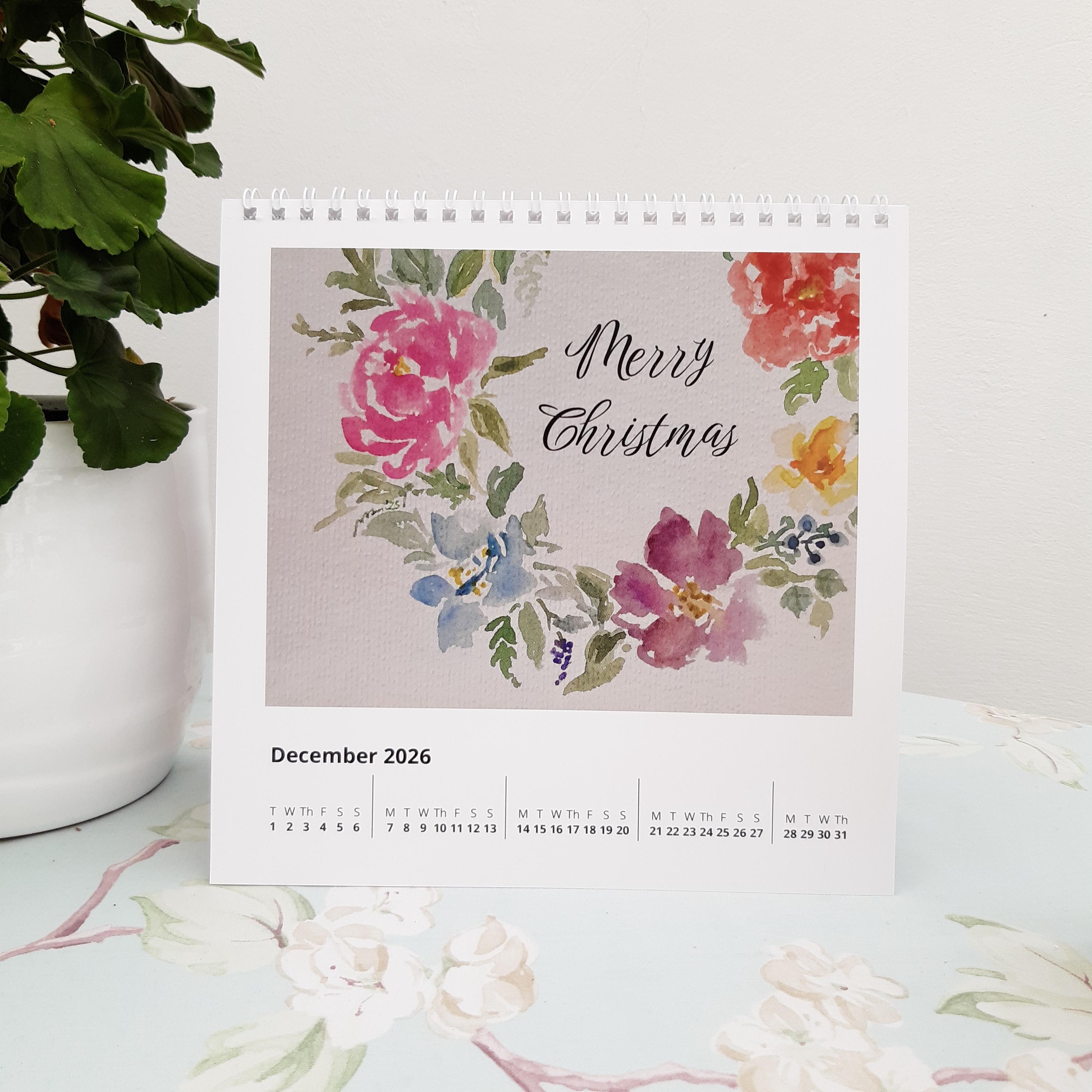 Watercolor Flower Calendar: 12-month Desk or Mantelpiece Calendar - Etsy UK