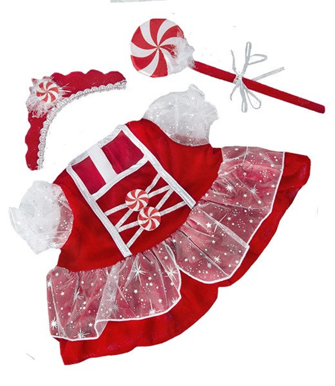 Peppermint Princess Dress Costume Outfit Teddy Bear Clothes Fit 1418 ...