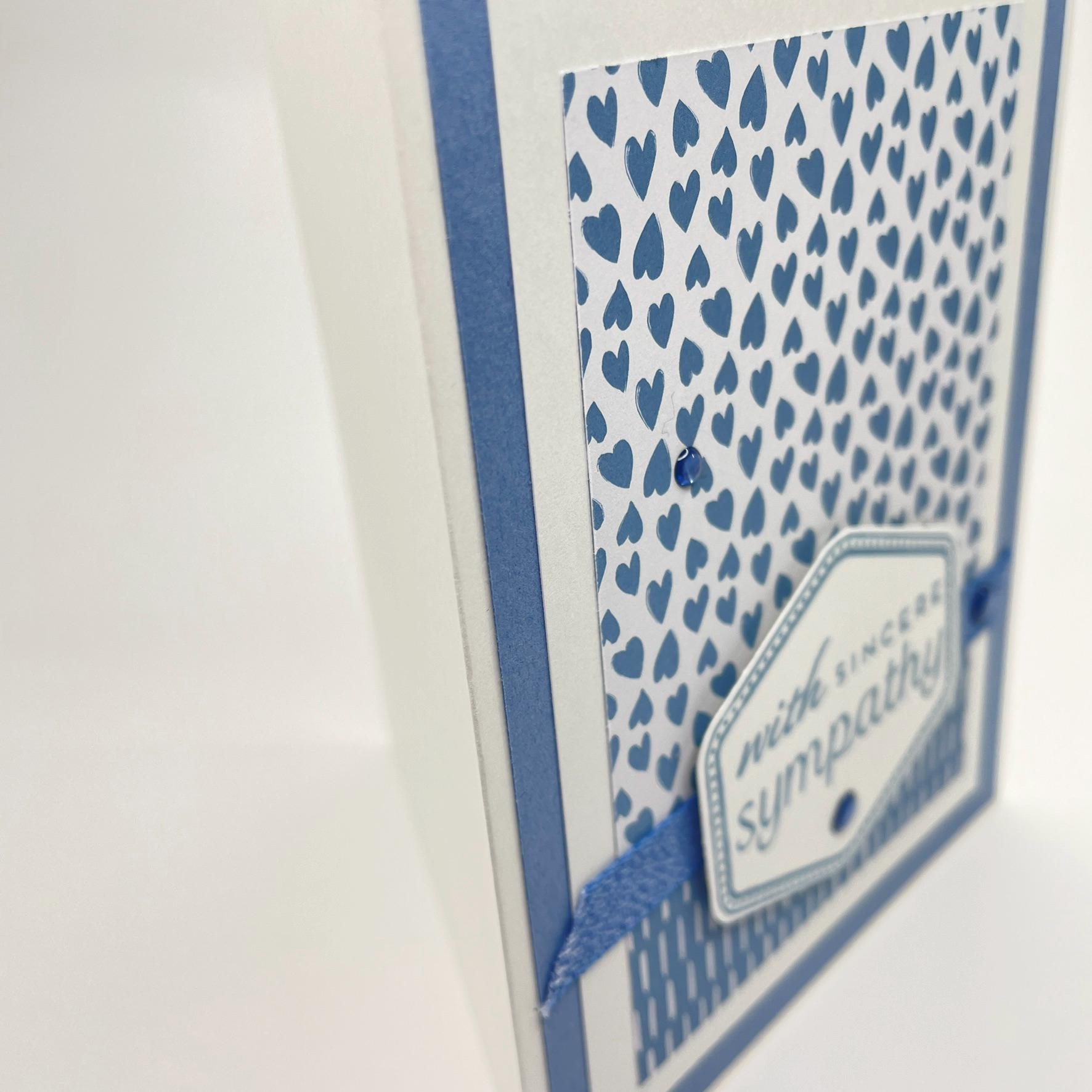 With Sincere Sympathy Card, Blue & White Hearts Card, Masculine Card, I ...