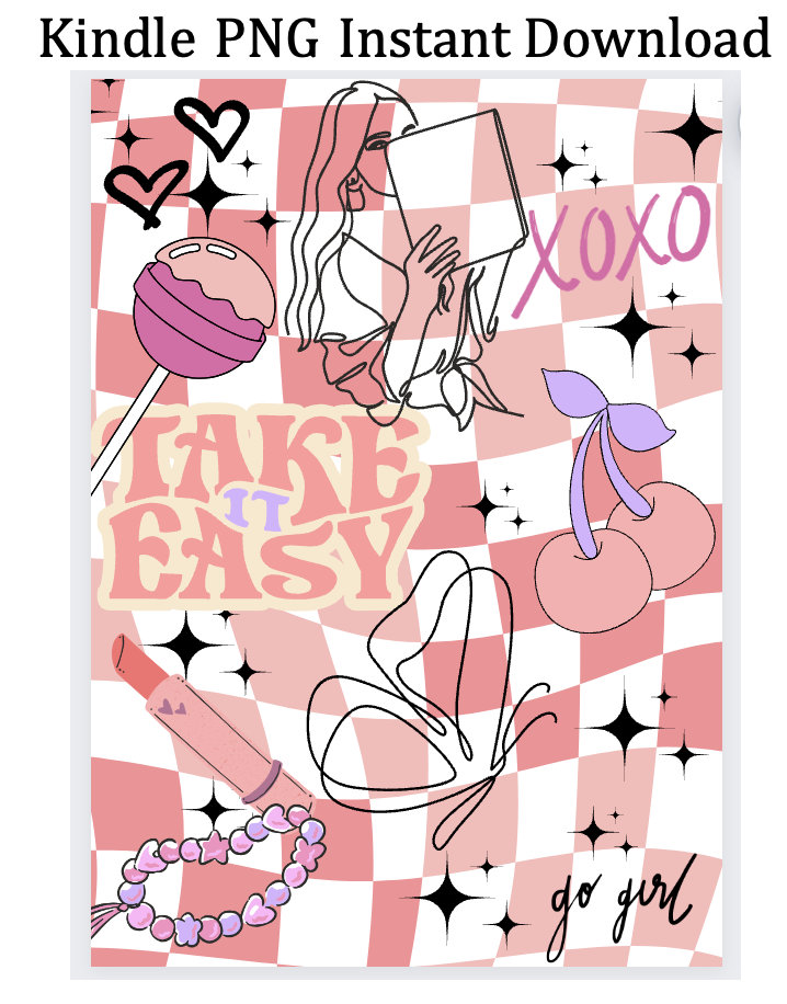 Kindle Case Insert Girly Girl Themed Background Customized Back Cover ...