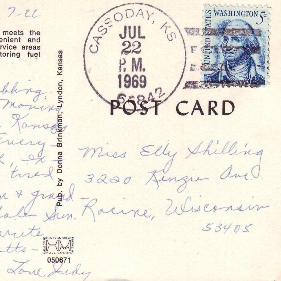 Vintage Kansas Turnpike, Kansas, Stamped Post Card, 1969 - Etsy