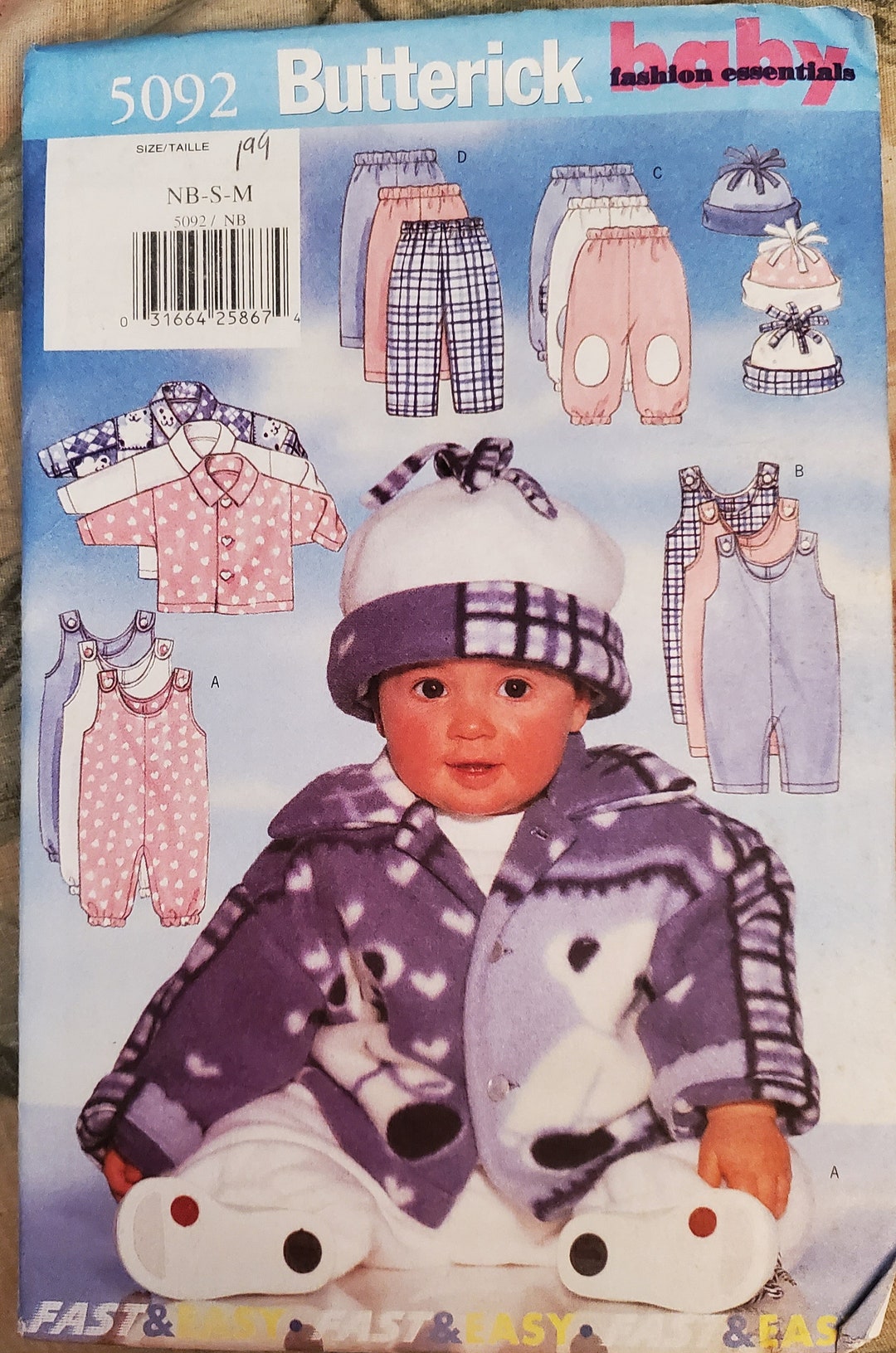 Butterick Infant Pattern is UNCUT and Assumed to Contain Sizes NB-M ...