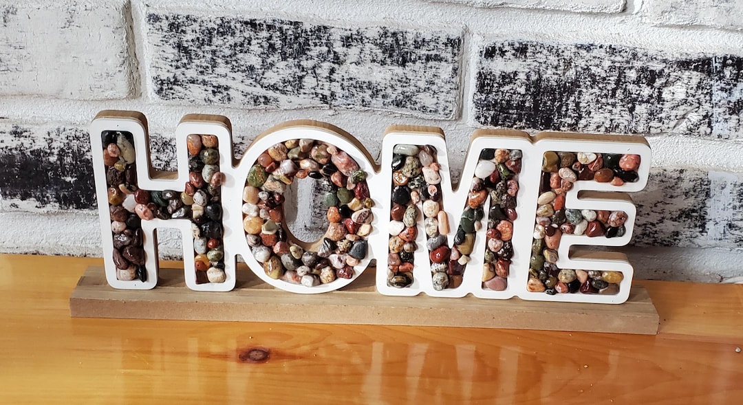 Upcycled Standing "home" Sign Embellished on Front With Lake Superior ...
