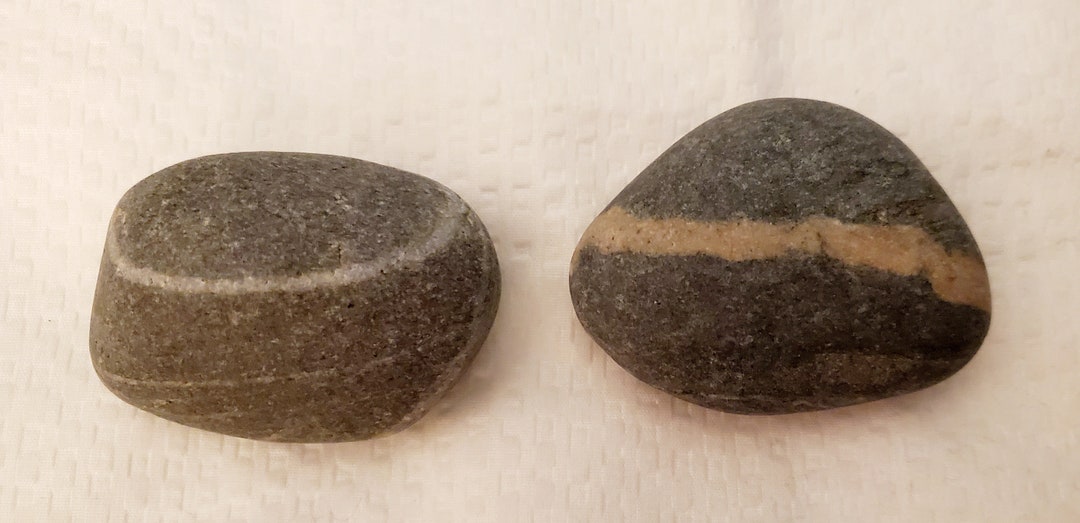 2 Rare Lake Superior Raw Igneous Basalt and Quartz Wishing Stones Great ...