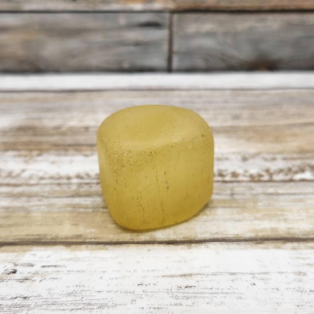 Large Yellow Calcite Tumbled Stone, Tumbled Lemon Calcite Crystal ...