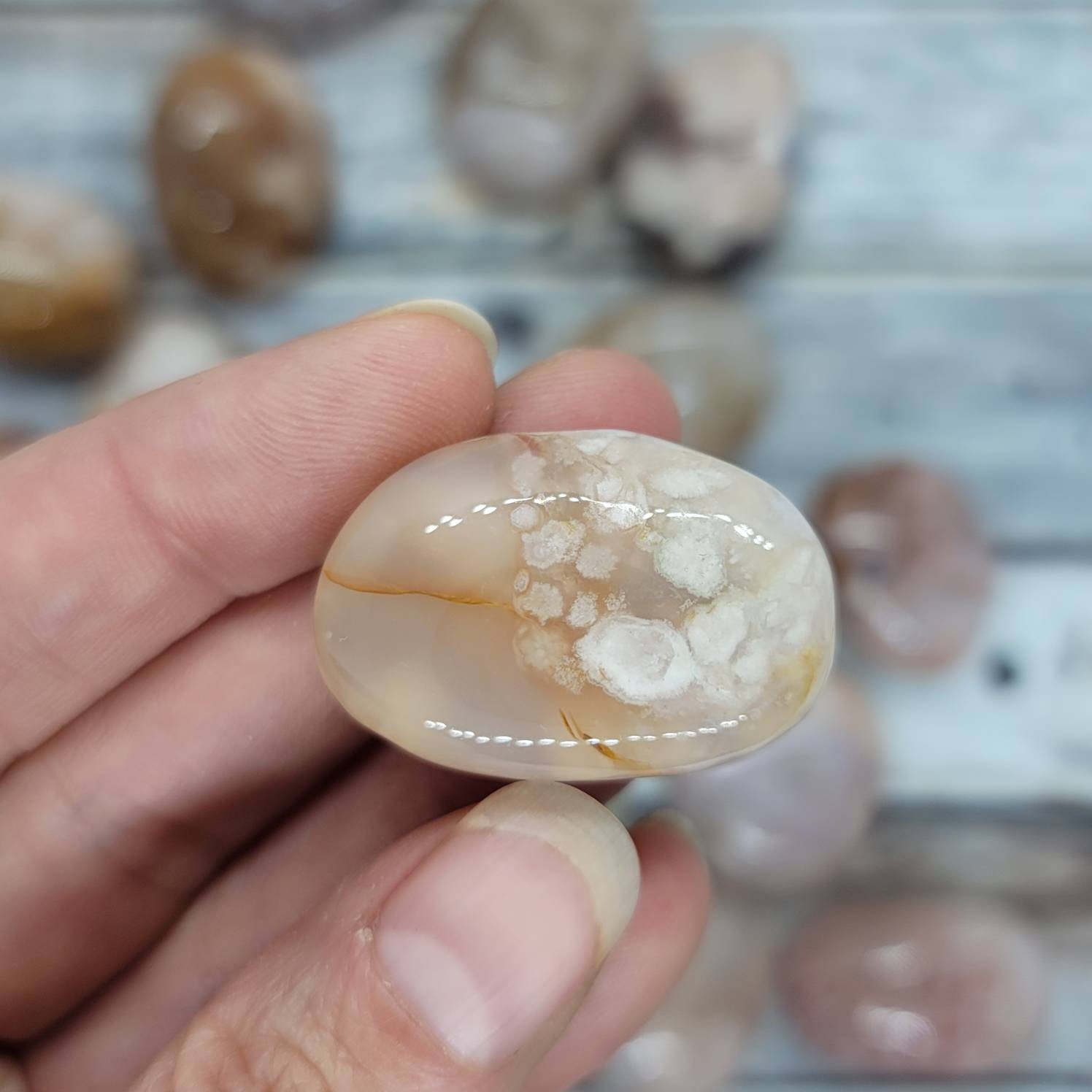 1lb Flower Agate Tumbled Stone Aka Cherry Blossom Agate - Etsy