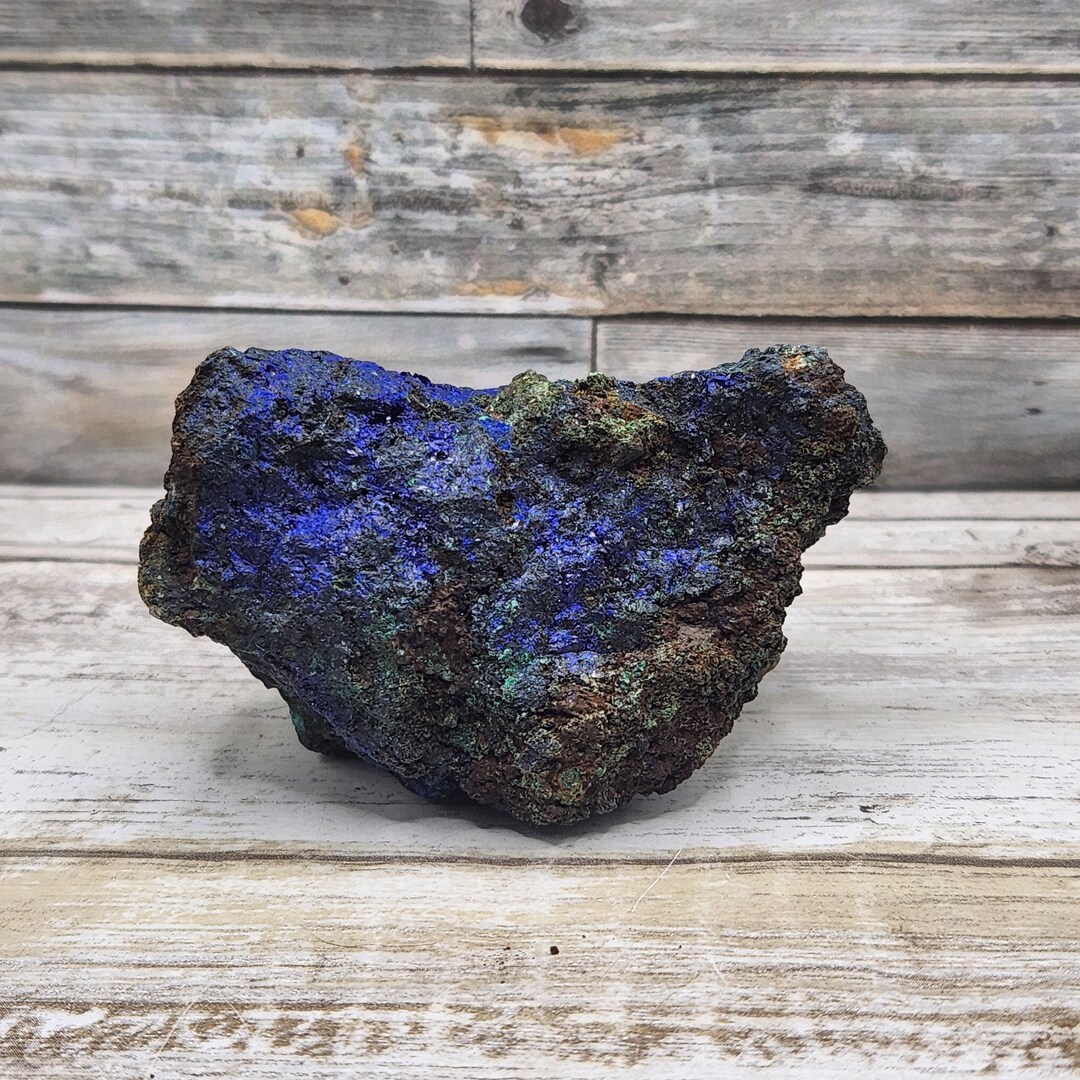 Azurite Crystal Cluster With Malachite Specimen, Natural Azurite ...