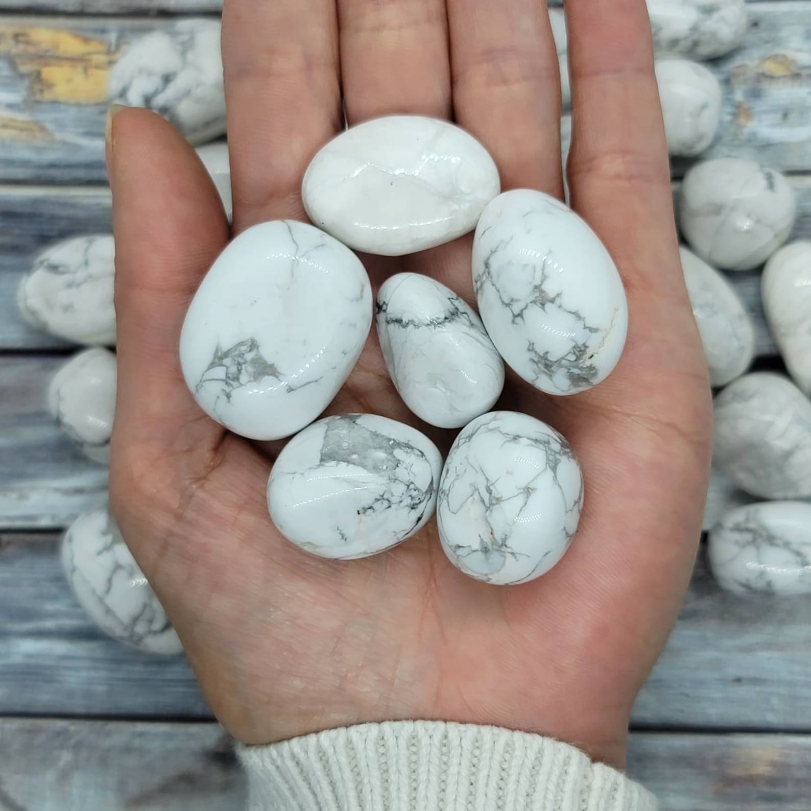 100g Tumbled Howlite Stone White Howlite Tumbled Stone | Etsy