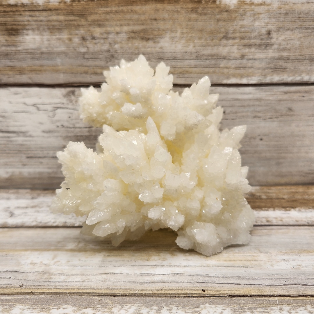 White Aragonite Crystal Cluster, Aka Cave Calcite Crystal, Healing Crystal, Mineral Specimen 6 ...