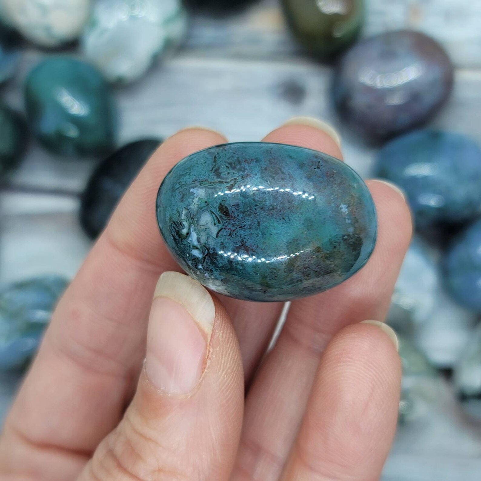 100g Tumbled Moss Agate Stones Moss Agate Tumble Stone | Etsy