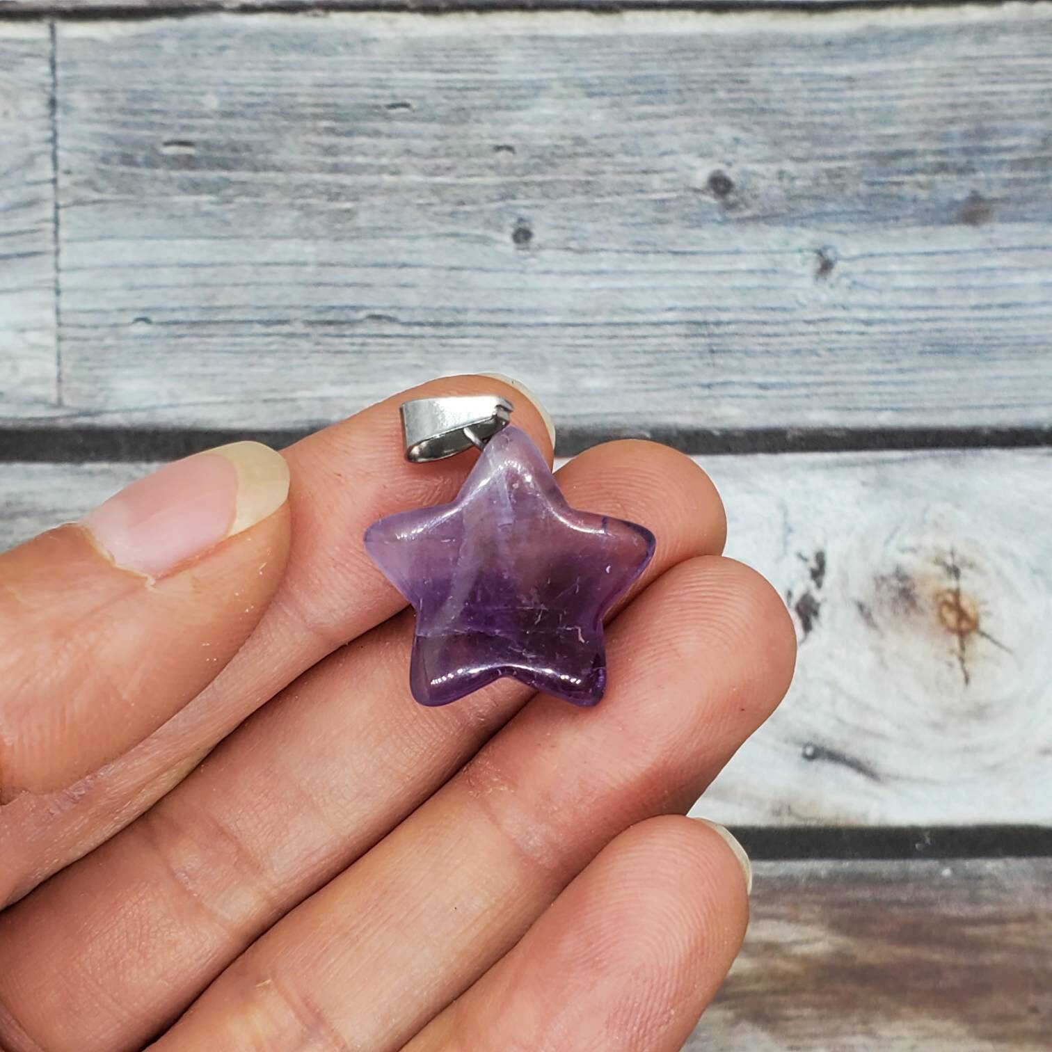 Amethyst Star Necklace Small Amethyst Star Pendant with | Etsy