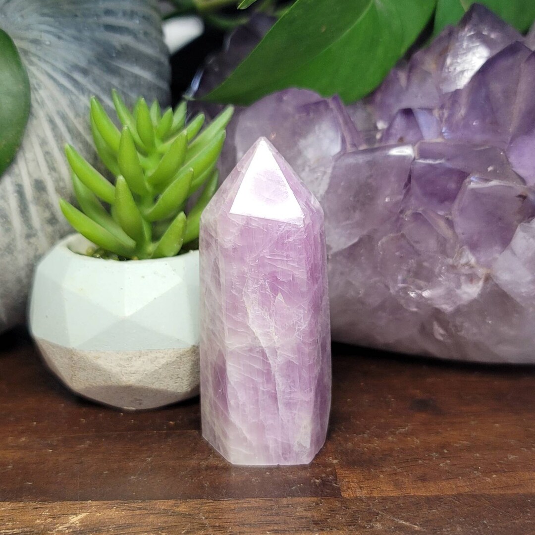 Pink Kunzite Crystal Tower, Polished Crystal Point, Healing Crystal ...