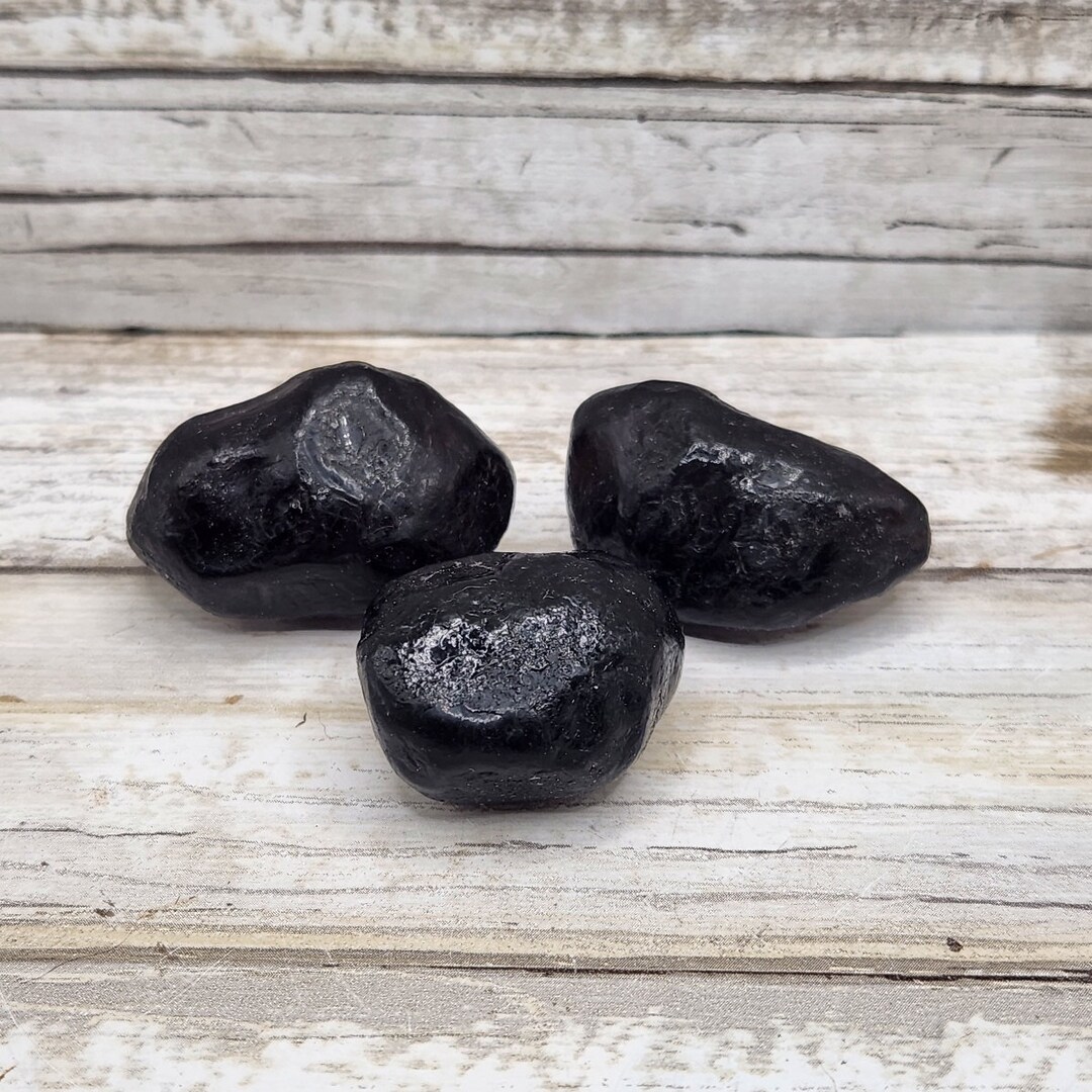 Set of 3 Rough Apache Tear From Arizona, Translucent Raw Apache Raw ...