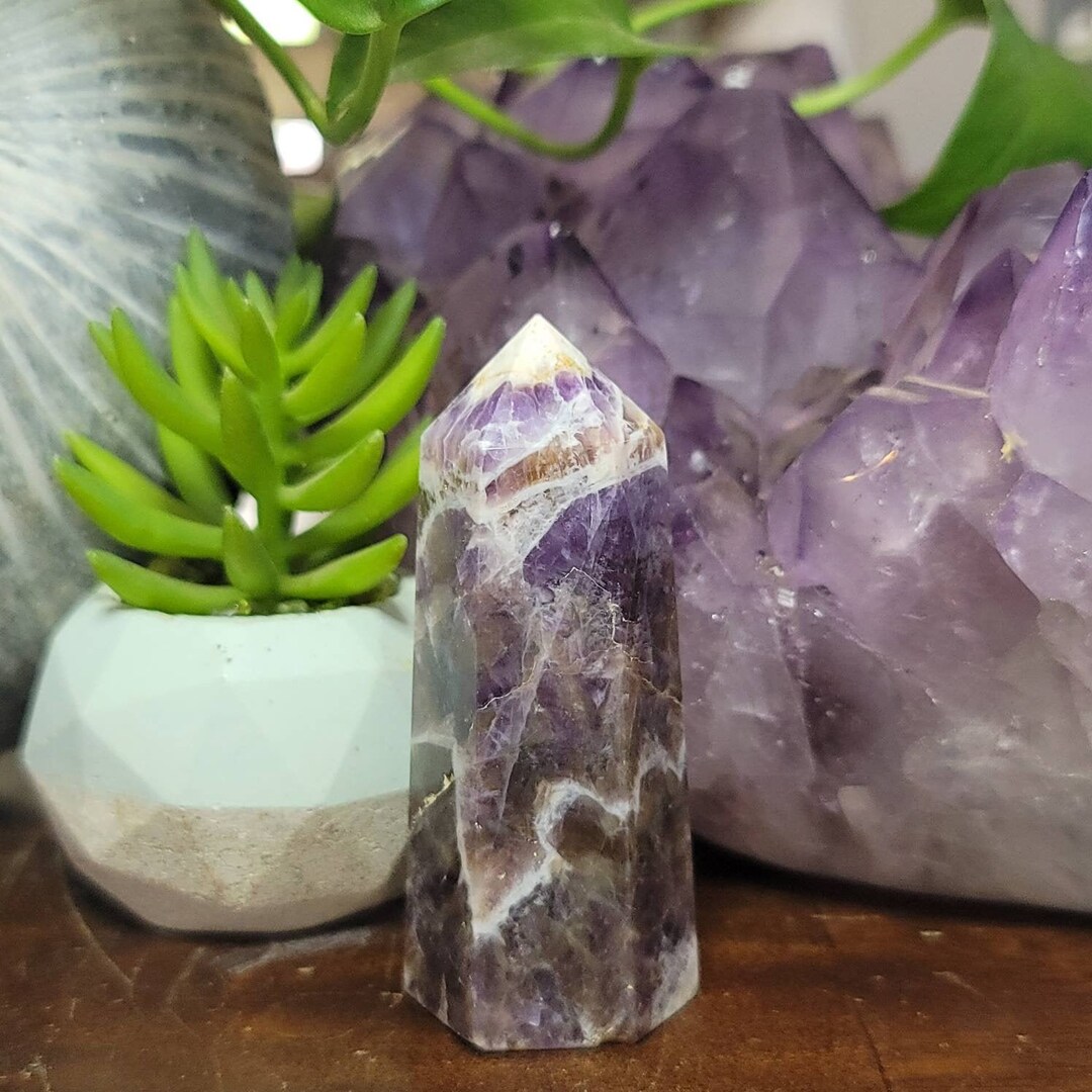 Chevron Amethyst Crystal Tower Polished Crystal Amethyst - Etsy