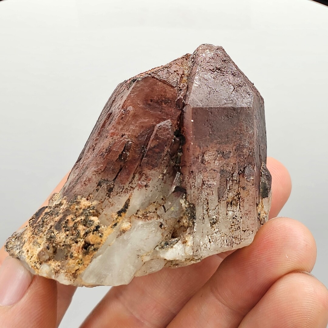 Terminated Red Quartz Crystal Cluster - Red Hematite Quartz Vibrant and ...