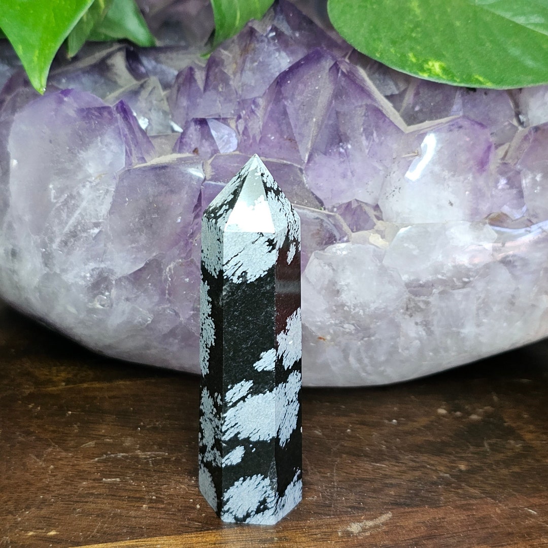 Snowflake Obsidian Crystal Tower Polished Snowflake Obsidian - Etsy