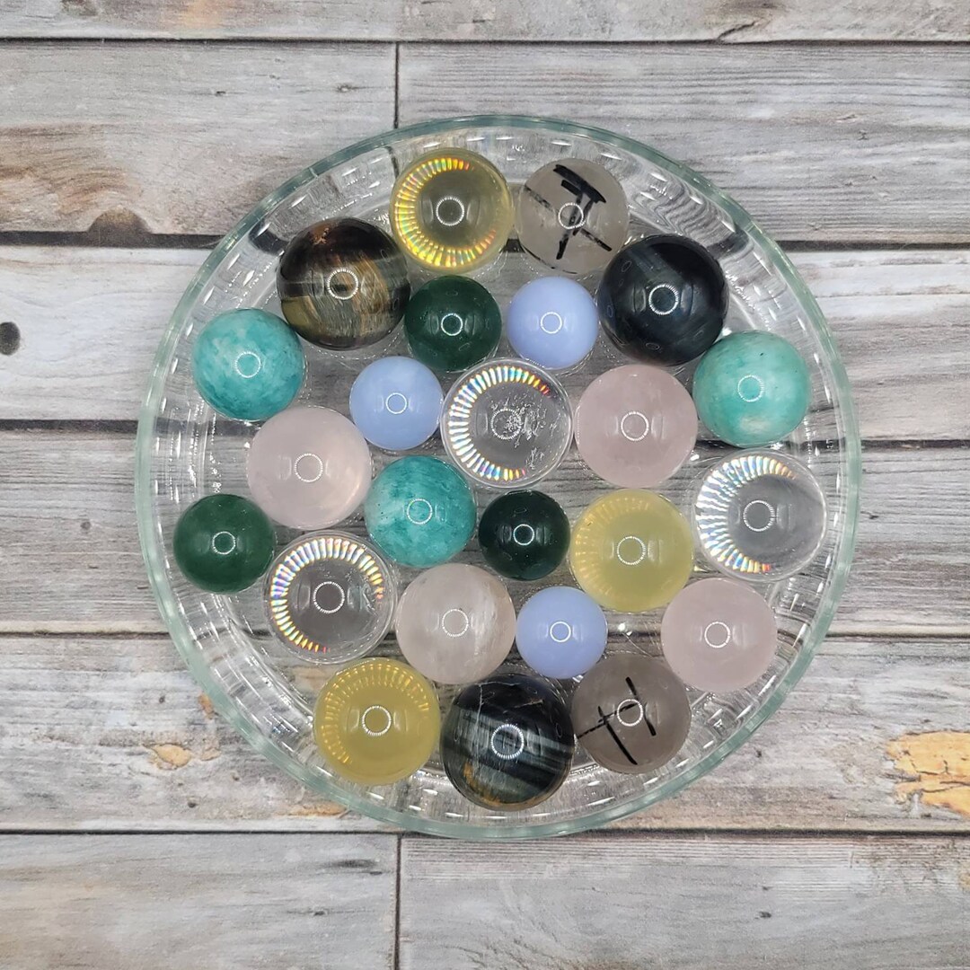 100g Mini Crystal Spheres, 15-22mm Mixed Crystal Spheres, Bulk Crystals ...