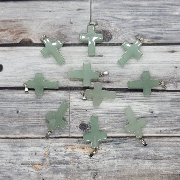 Green Cross Necklace - Etsy