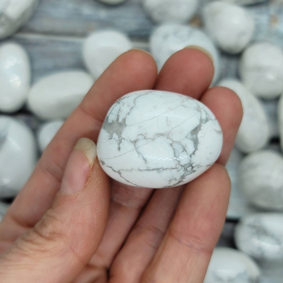 100g Tumbled Howlite Stone White Howlite Tumbled Stone | Etsy