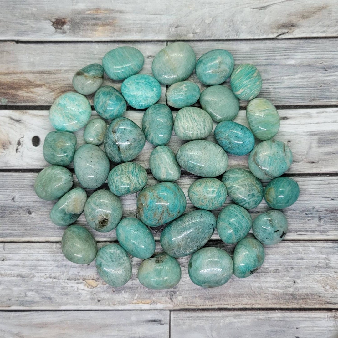 1lb Amazonite Tumbled Stones, Tumbled Amazonite Stone, Bulk Crystals ...