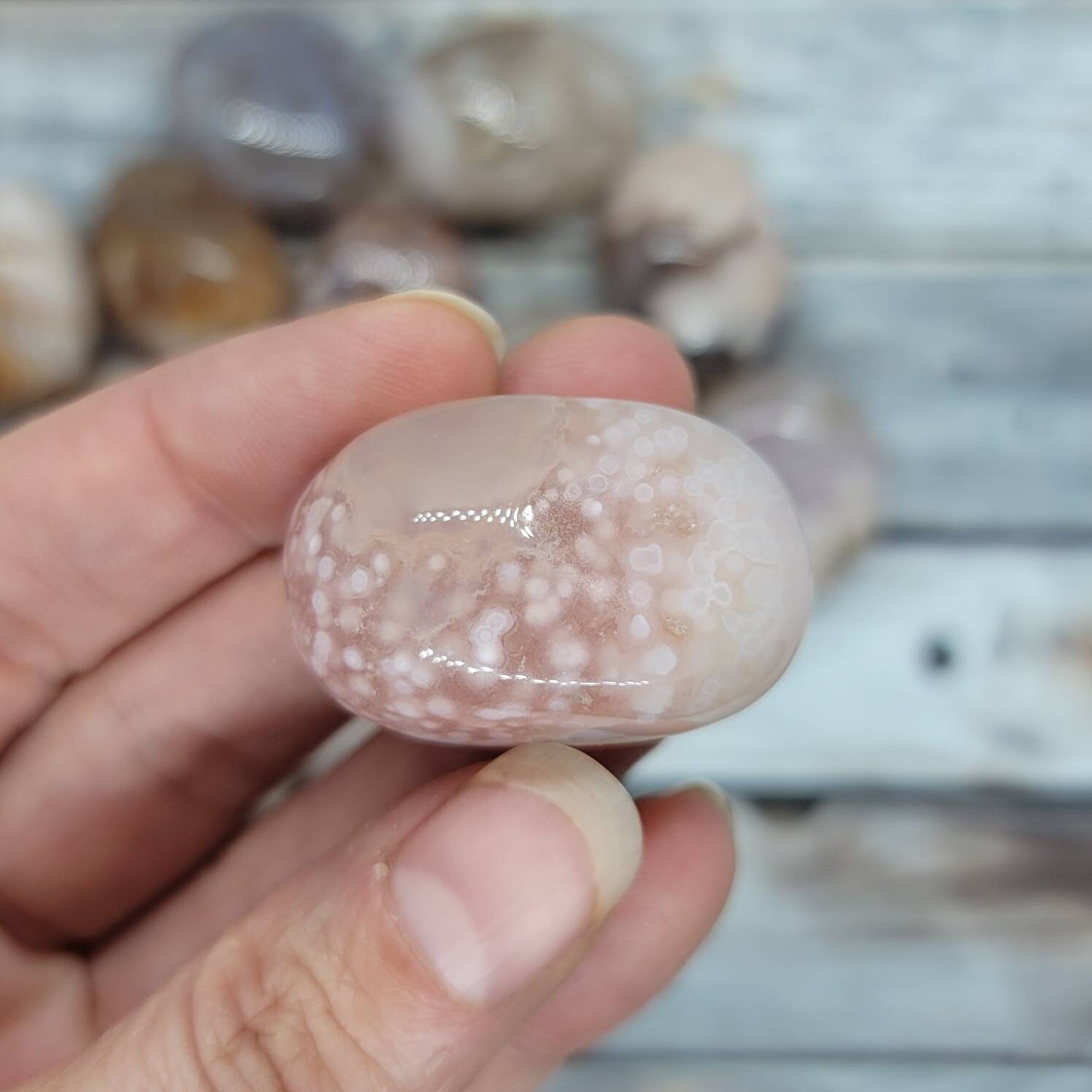 1lb Flower Agate Tumbled Stone Aka Cherry Blossom Agate - Etsy