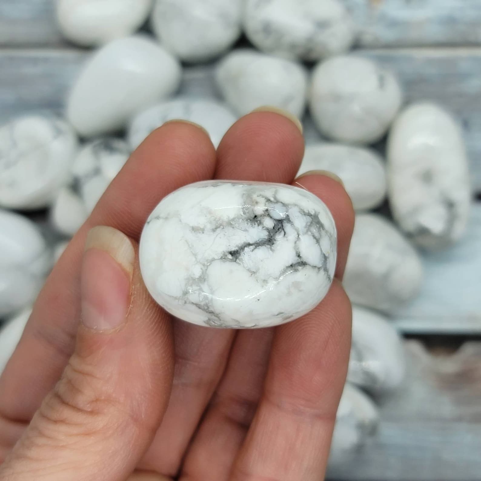 100g Tumbled Howlite Stone White Howlite Tumbled Stone | Etsy