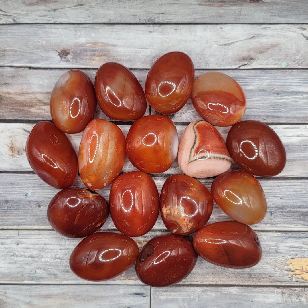 One Large Carnelian Agate Tumbled Stone, Tumbled Carnelian Single Stone ...