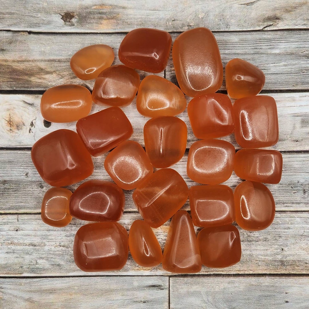1lb Honey Calcite Tumbled Stones, Tumbled Honey Calcite Crystals, Bulk ...
