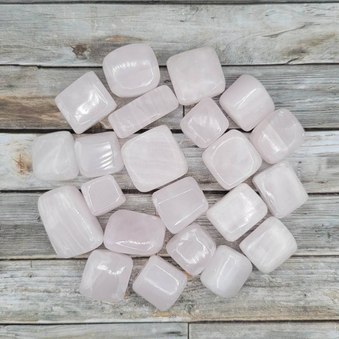 100g Mangano Calcite Tumbled Stones, Tumbled Pink Calcite Crystals ...