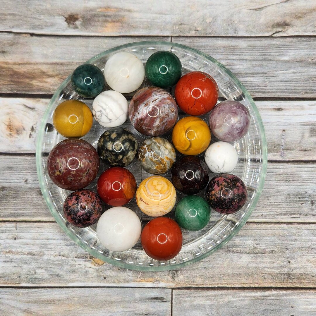 200g Mini Spheres, 15-30mm Mixed Crystal Spheres, Crystal Marbles, Bulk ...