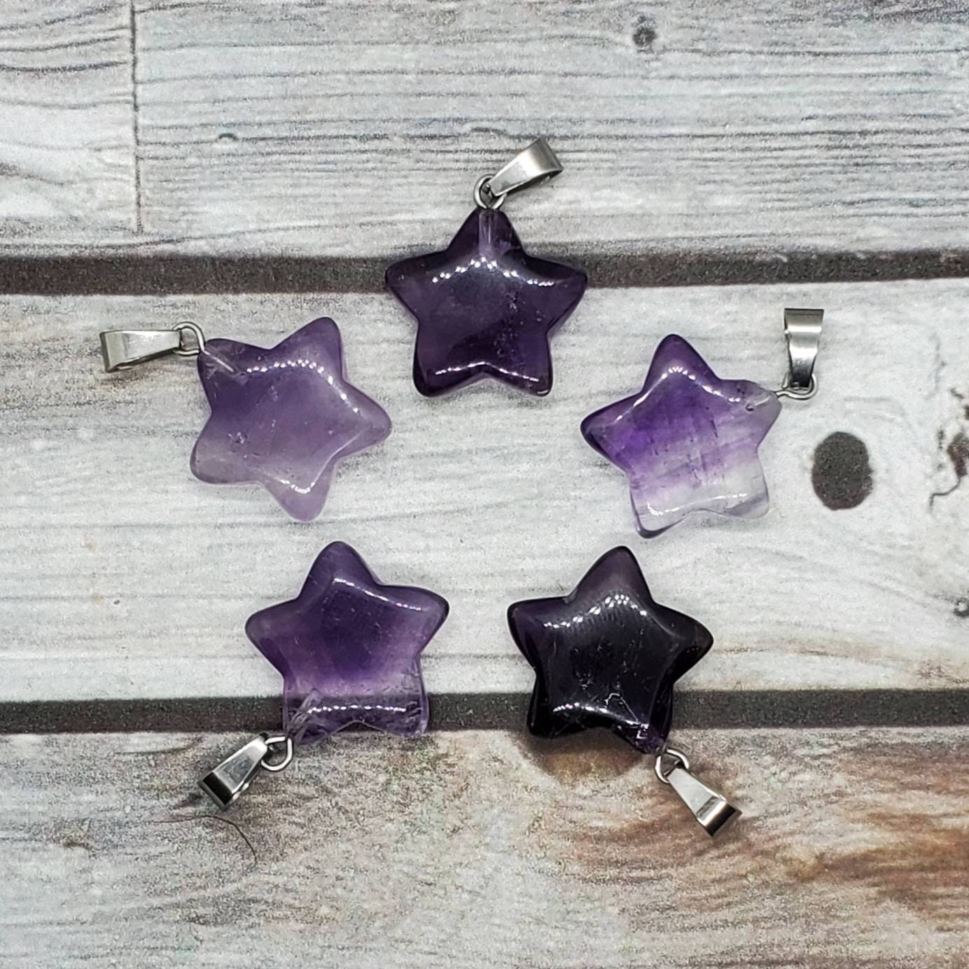 Amethyst Star Necklace Small Amethyst Star Pendant with | Etsy