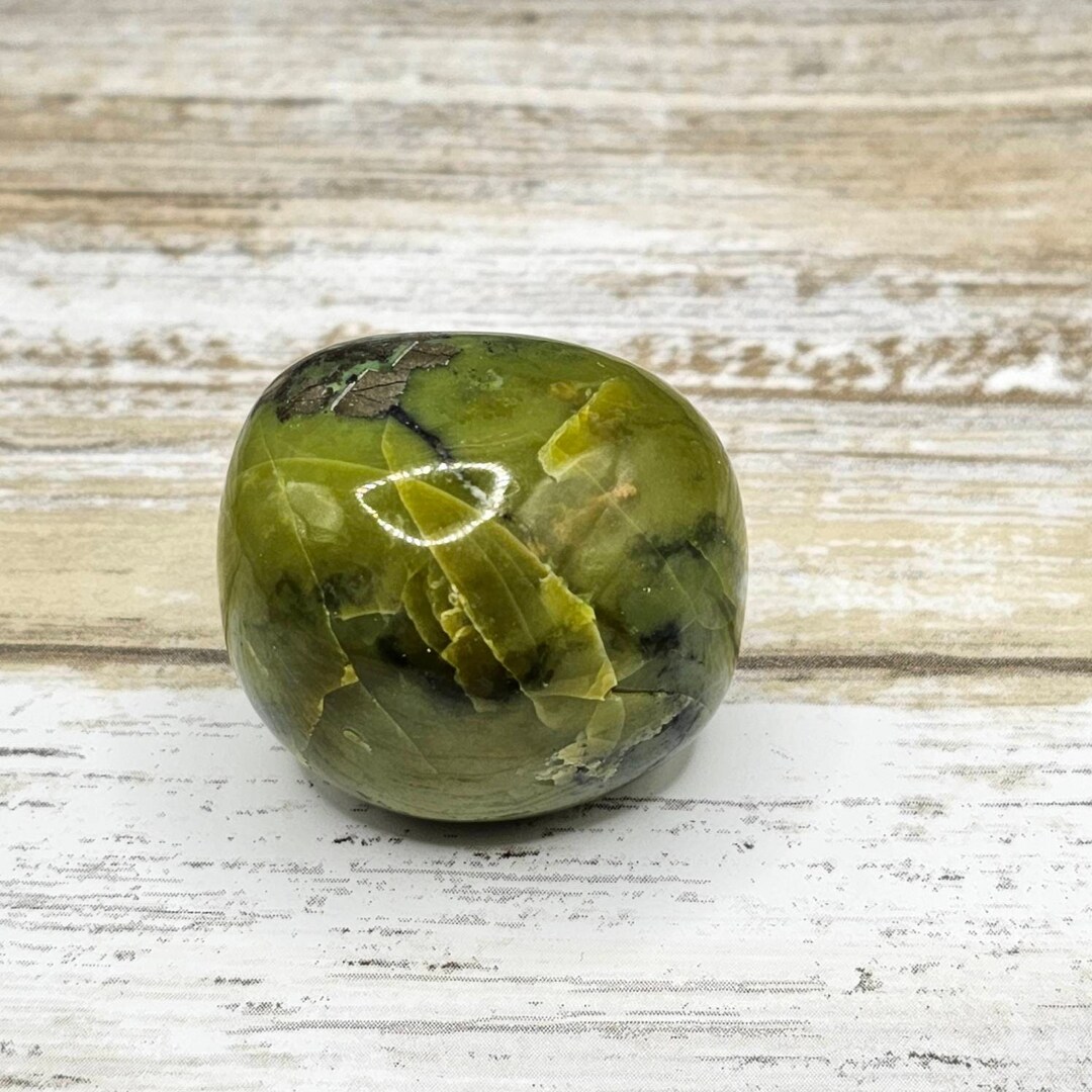 Green Serpentine Tumbled Stone, Tumbled Serpentine Stone, Single Stone ...