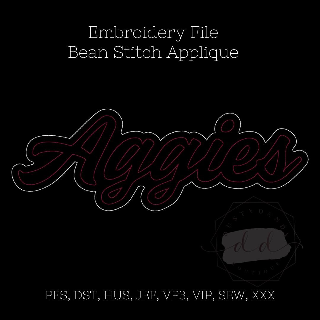 Aggies Bean Stitch Double Applique Embroidery Design - Etsy