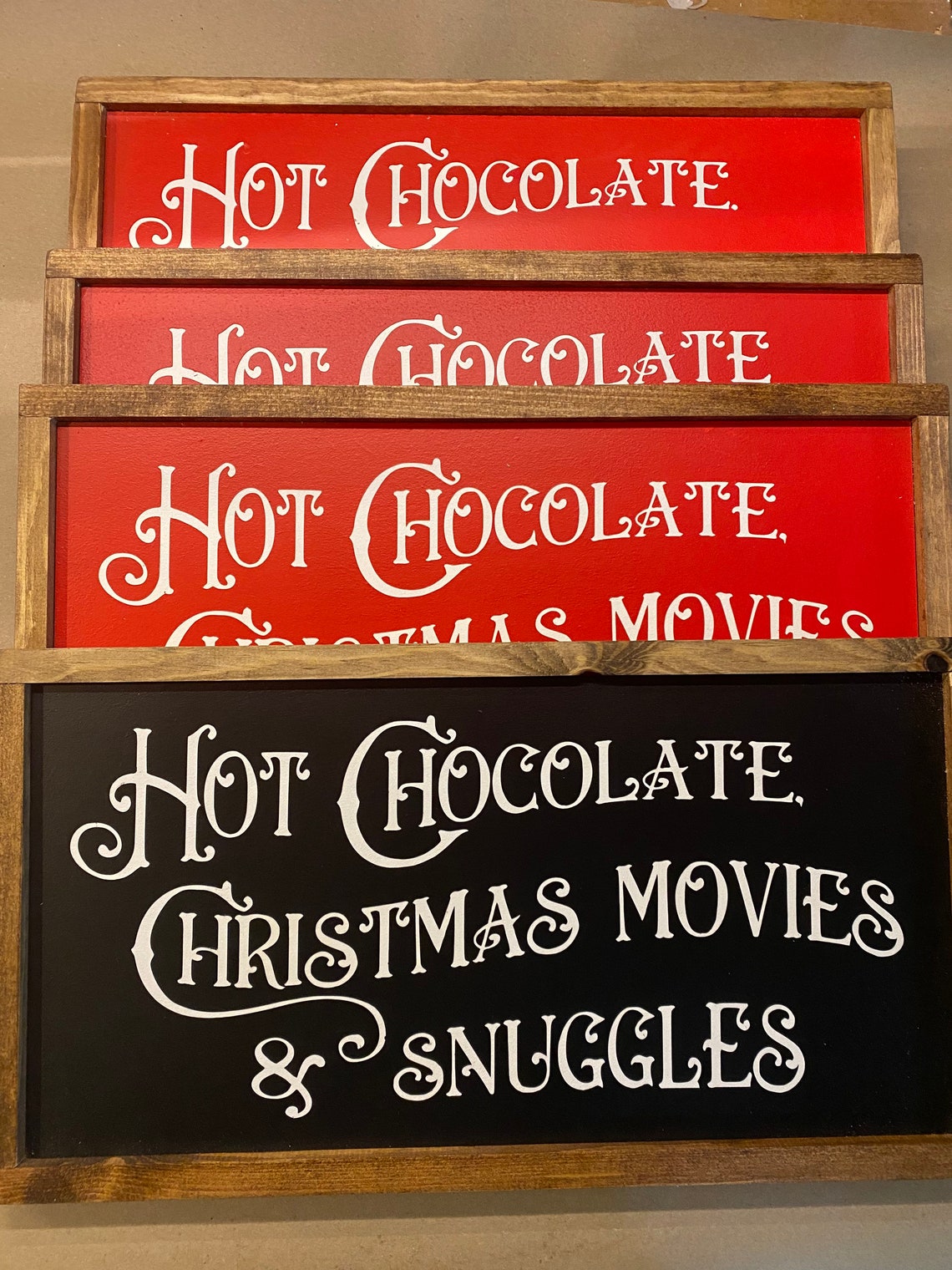 Hot Chocolate / Painted / Wooden / Farmhouse / Sign / Christmas Movies ...