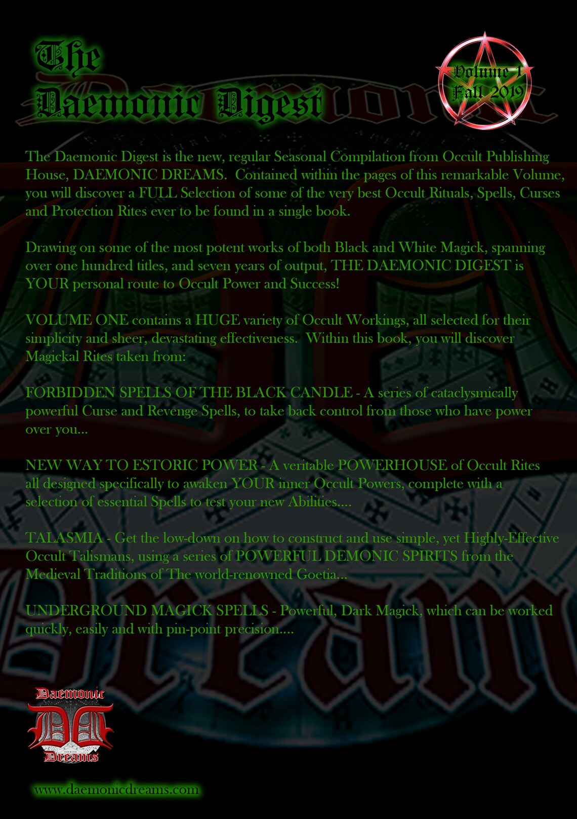 THE DAEMONIC DIGEST Vol. 1 - Etsy
