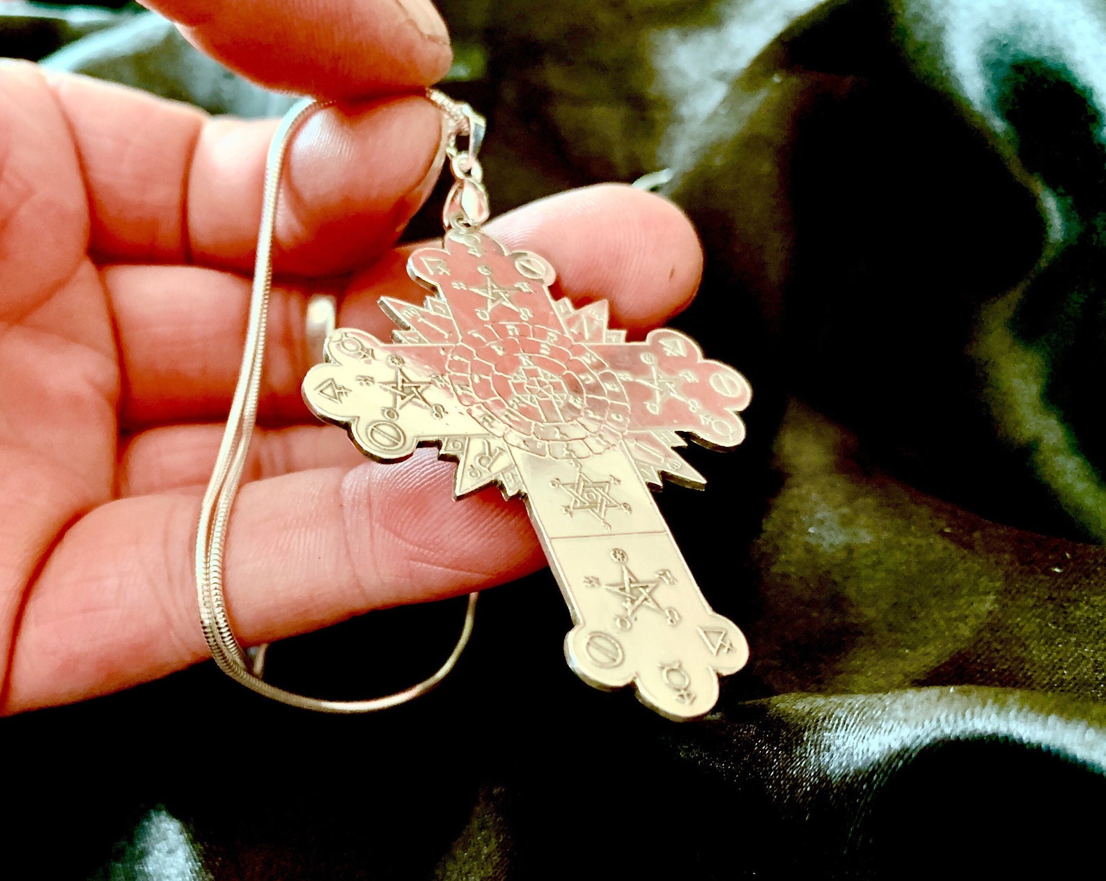 STERLING SILVER Rosicrucian Rose Cross Lamen of the Hermetic - Etsy