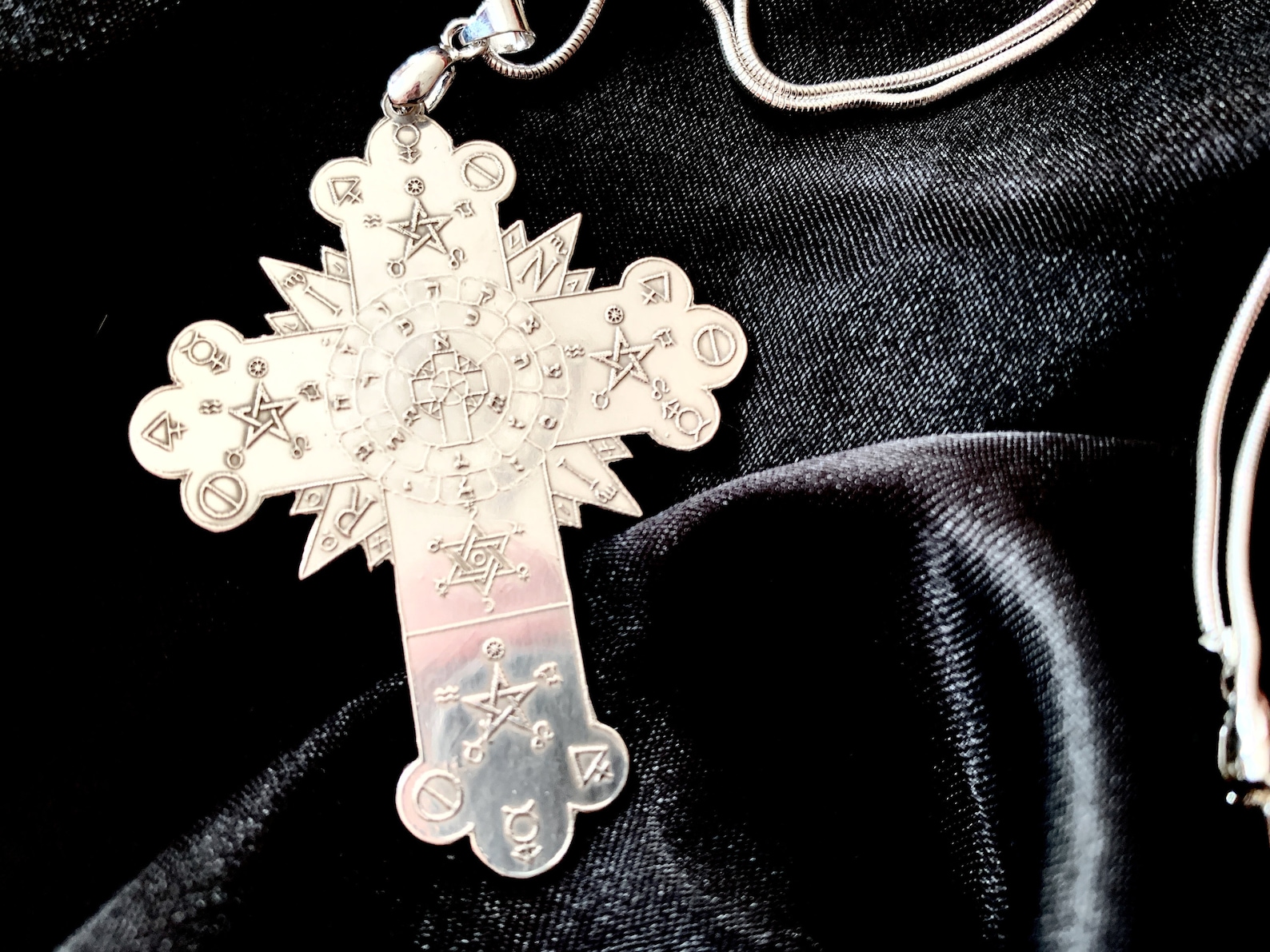 STERLING SILVER Rosicrucian Rose Cross Lamen of the Hermetic Order of ...