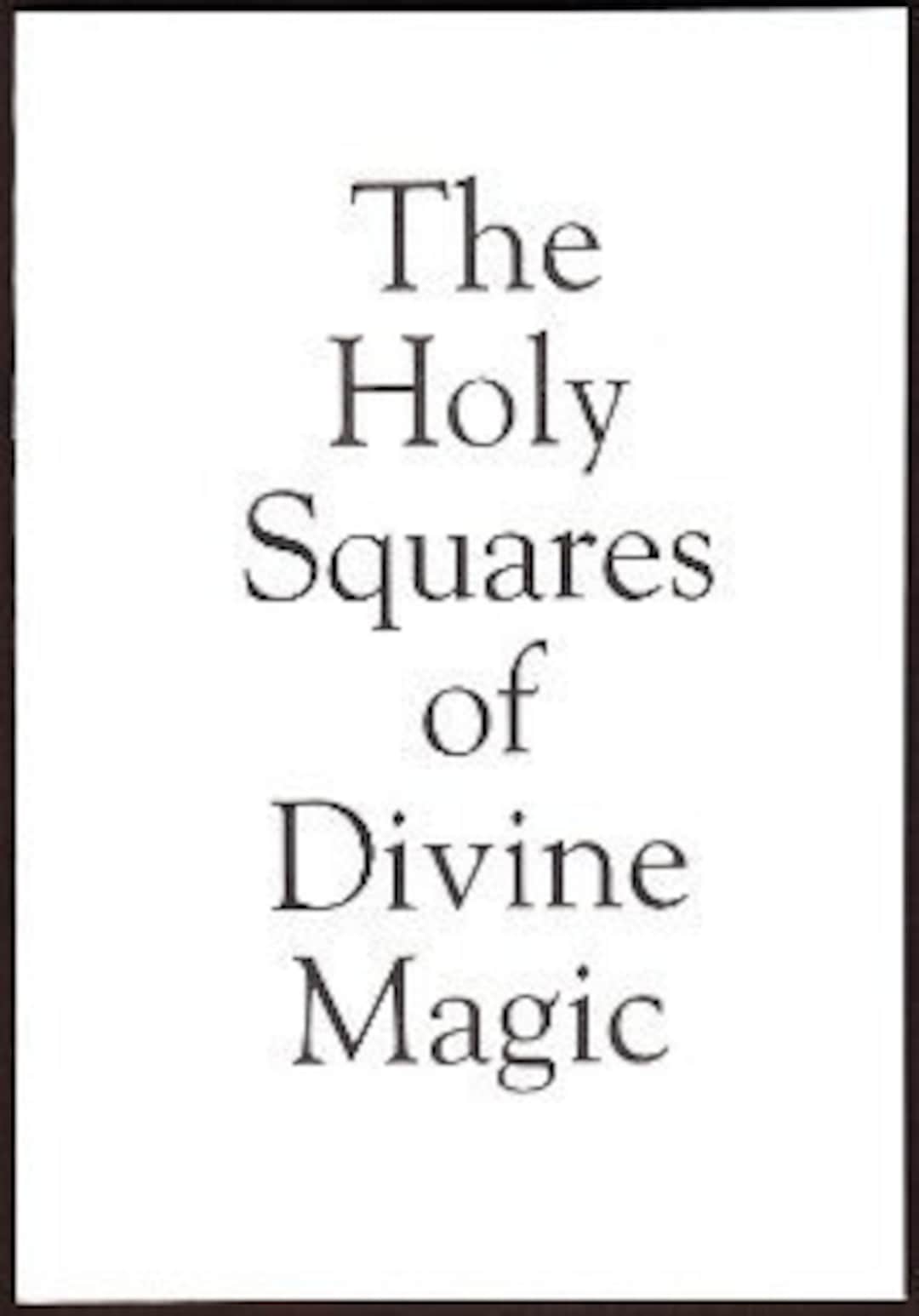 HOLY SQUARES of DIVINE Magic by Jason Pike - Spells Rituals Occult ...