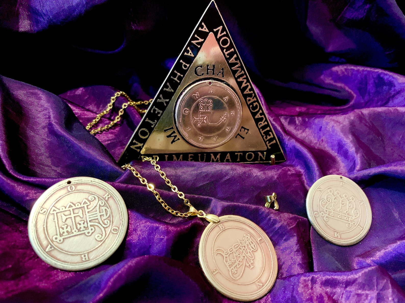 Solid Brass Hand-crafted Triangle of Art Key of Solomon Seal - Etsy