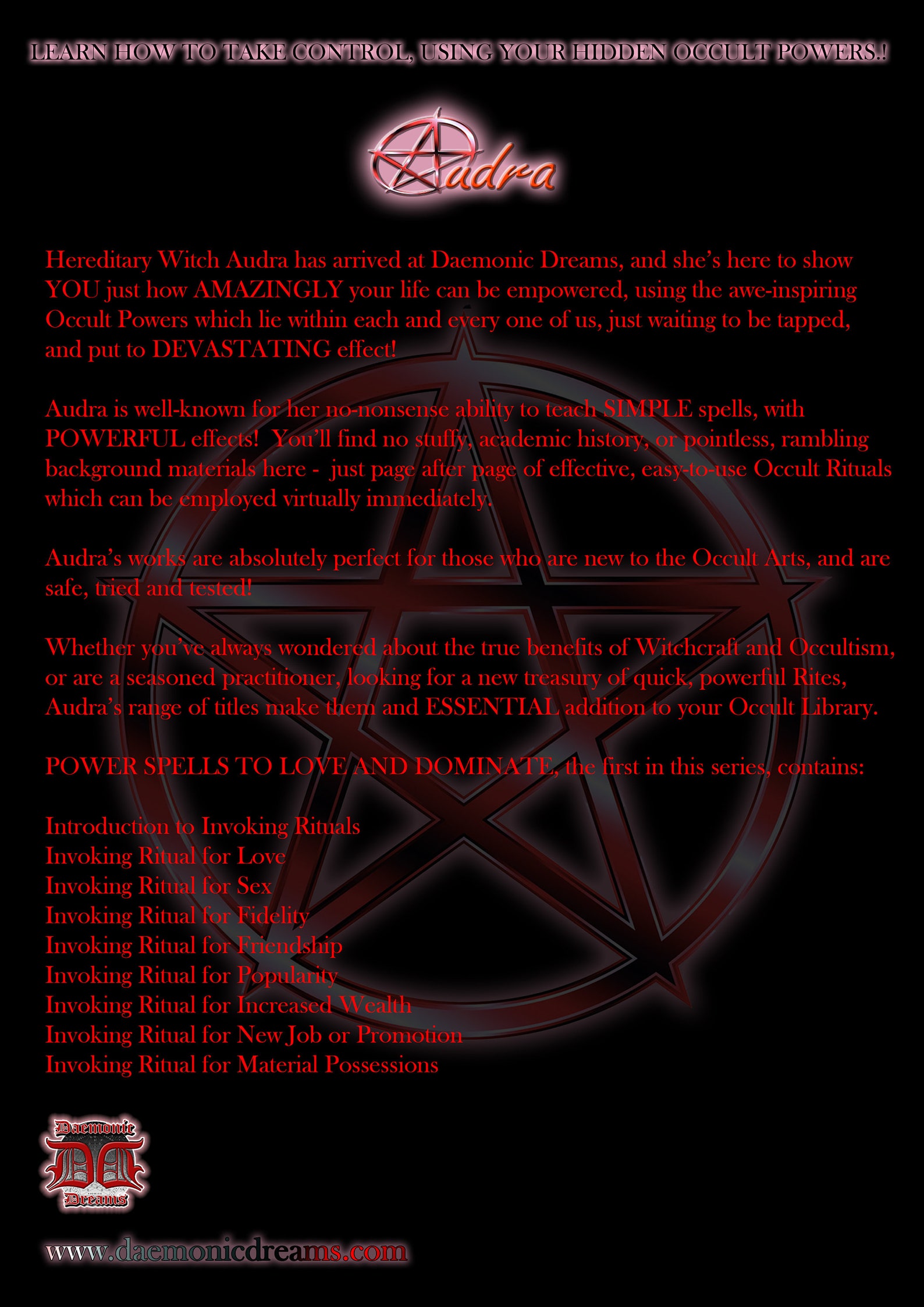 POWER Spells to LOVE & DOMINATE by Audra - Etsy