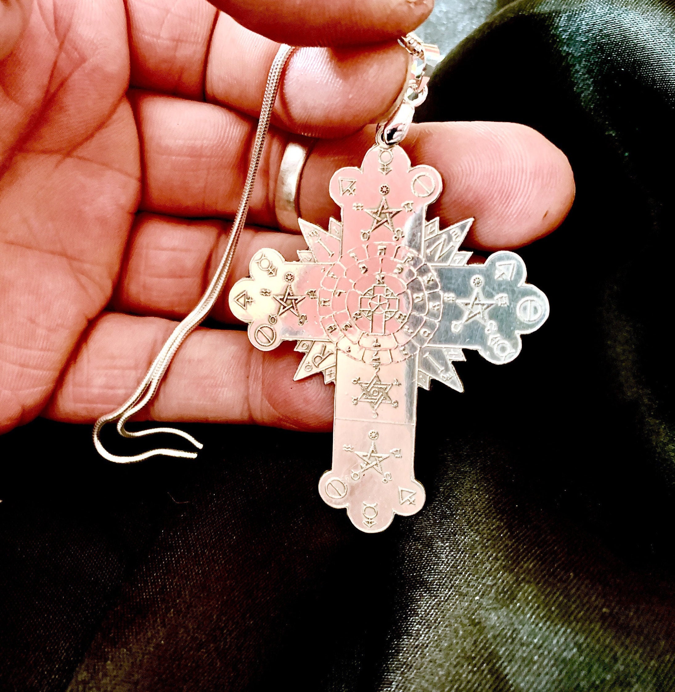 STERLING SILVER Rosicrucian Rose Cross Lamen of the Hermetic | Etsy