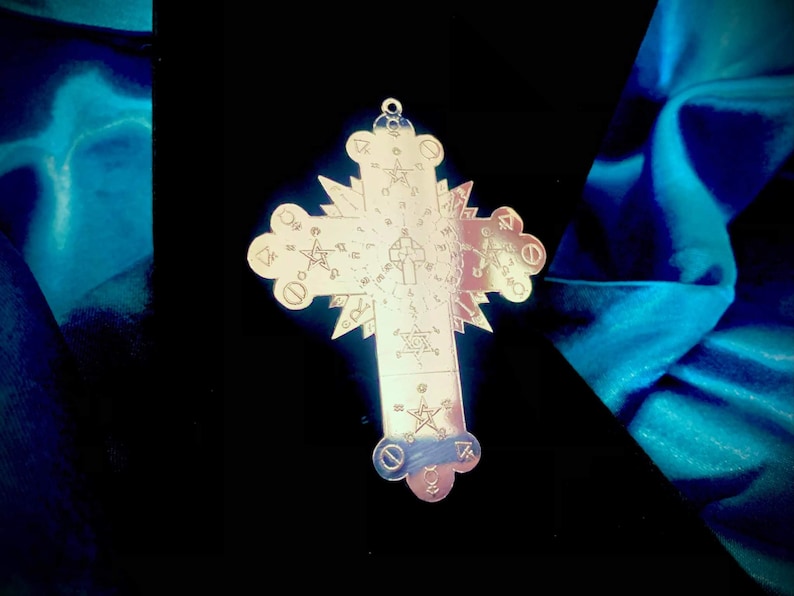 STERLING SILVER Rosicrucian Rose Cross Lamen of the Hermetic Order of ...