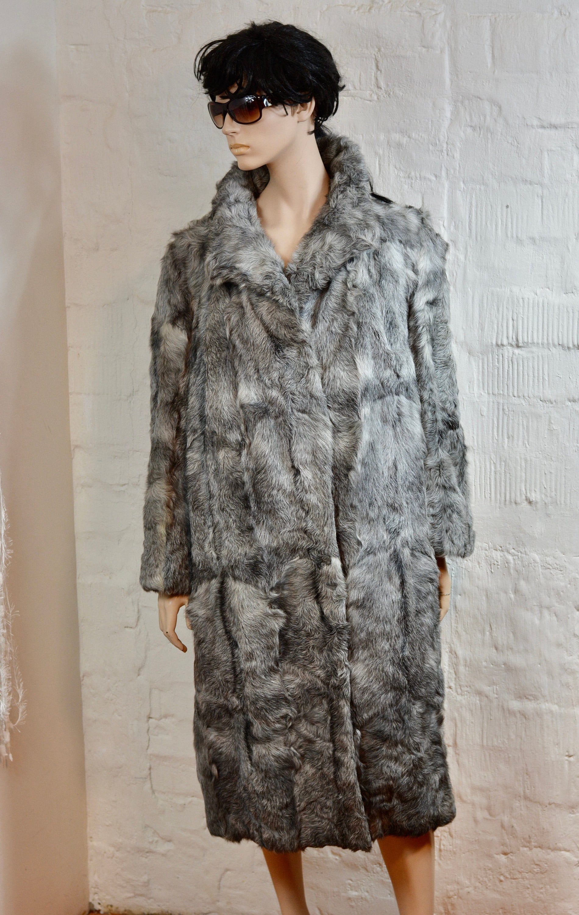 Vintage 1970grey Curly Mountain Goat Fur COAT RETRO Indie - Etsy