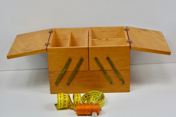 Vintage Folding sewing box, storage for Sewing Suppli… - Gem