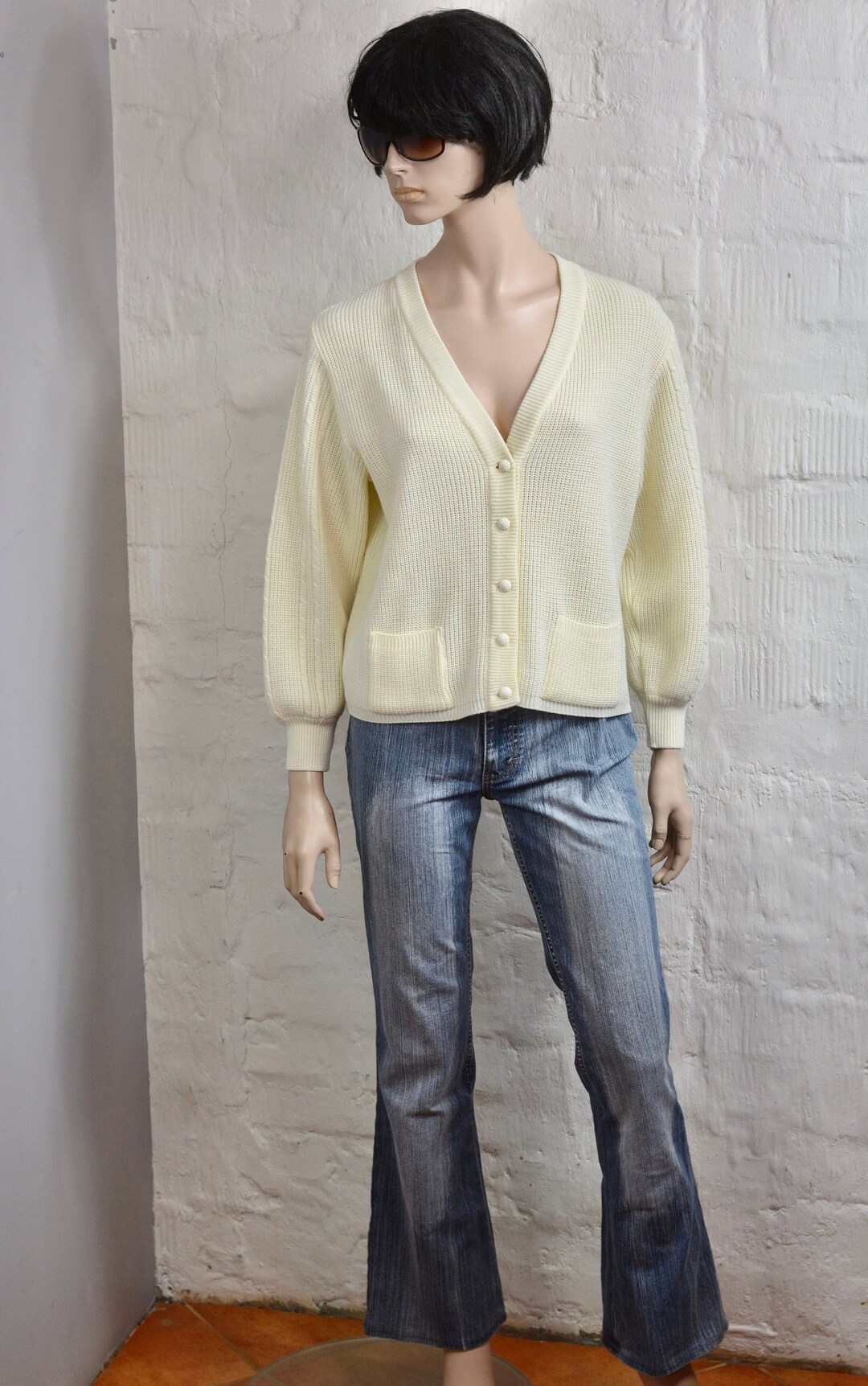 Vintage Wool Cardigan by ASPA Jacket 80s Spring Fashion L Size Made in ...