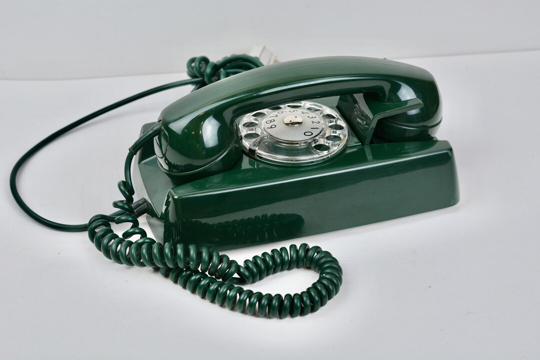 Vintage Green Teli Swedish Wall Rotary Phone 1980s Retro Scandinavian ...