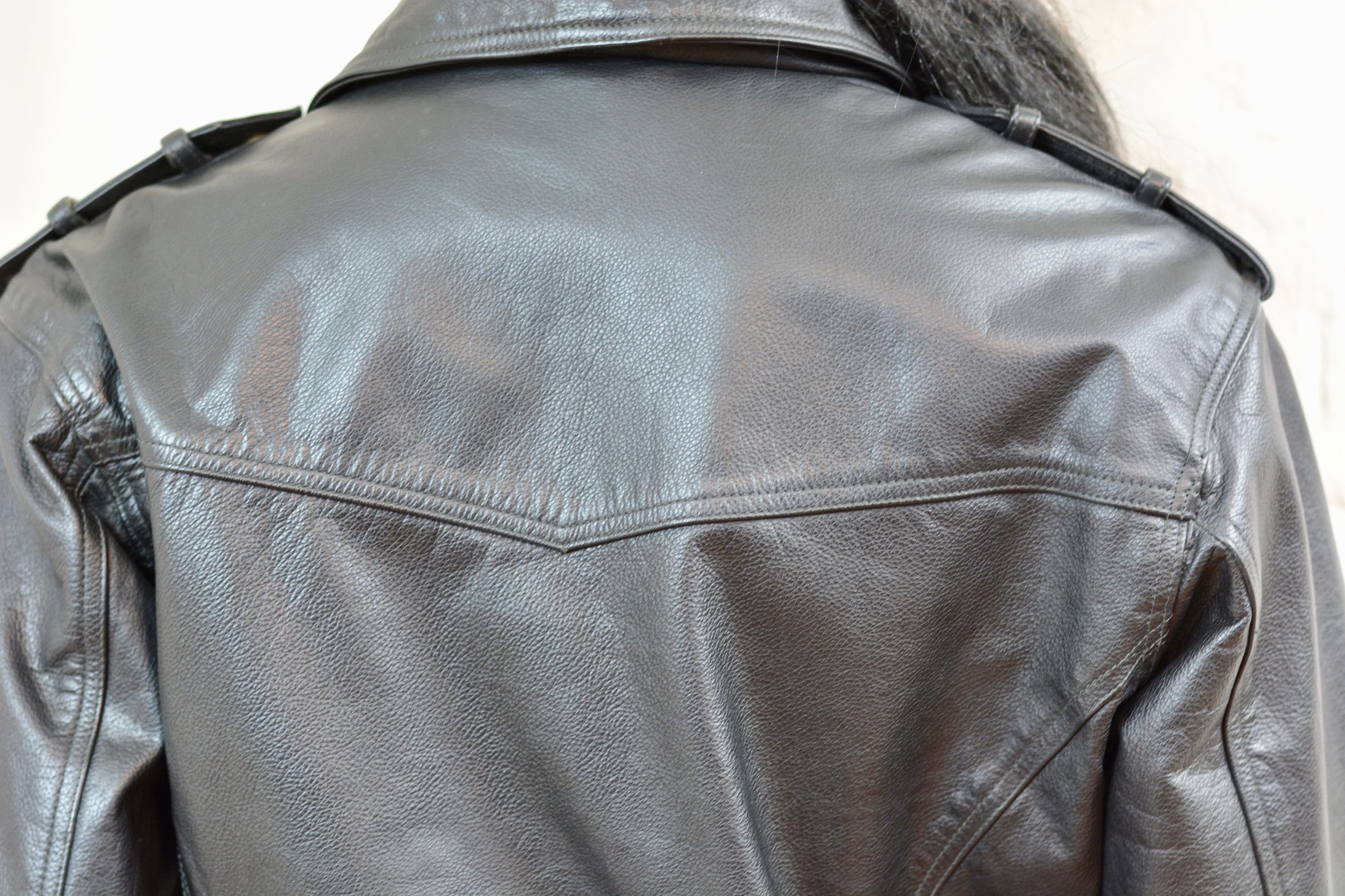 Vintage Genuine Leather Biker Jacket - Heavy Motorcycle Jacket Size M ...
